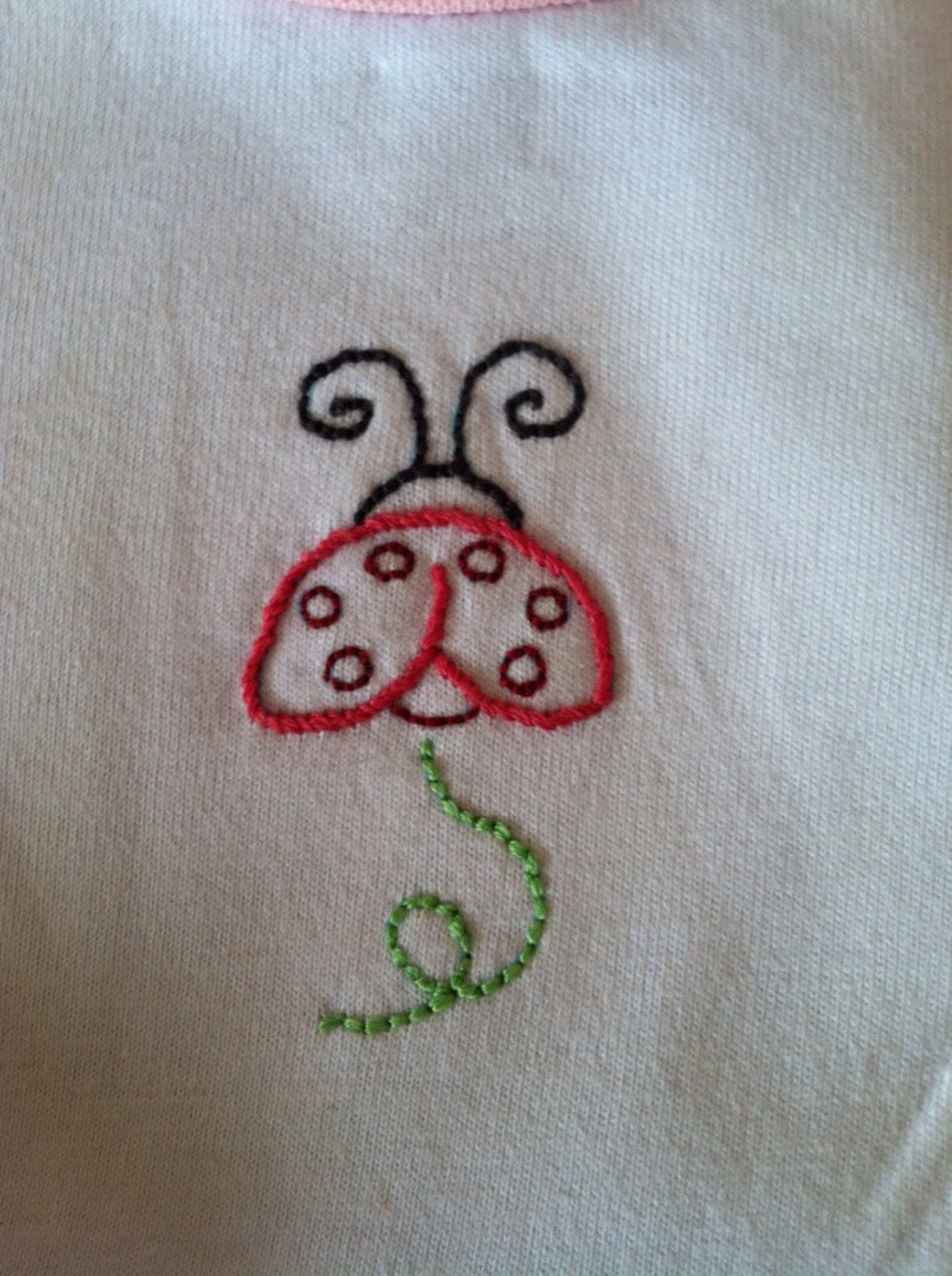 Hand Embroidered Ladybug Bib - Etsy