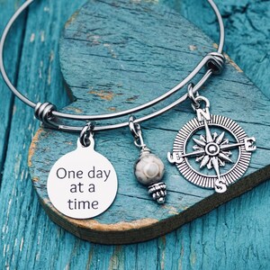 One Day at A Time, Sobriety Gift, Sobriety Bracelet, Jewelry, Gift ...
