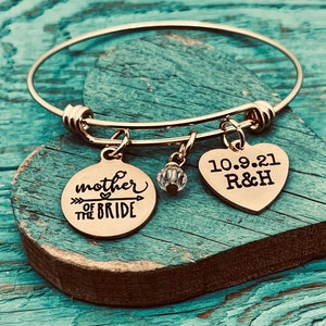 Mother of Bride, Mother of the Bride, Customized, Date, Gold Bracelet ...