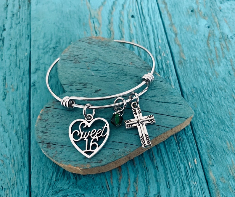 SALE, Sweet 16, Silver Jewelry, Charm Bracelet, Sweet 16 Gift, Sweet 16 ...