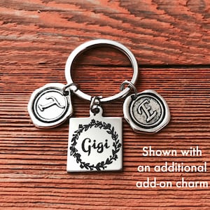 Gigi, Silver Jewelry, Silver Keychain, Silver Keyring, Gigi Gift, Gigi ...