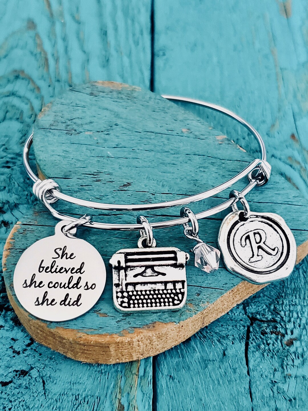 Typewriter Bracelet, Typewriter Charm, Author Bracelet, Gift for Writer ...