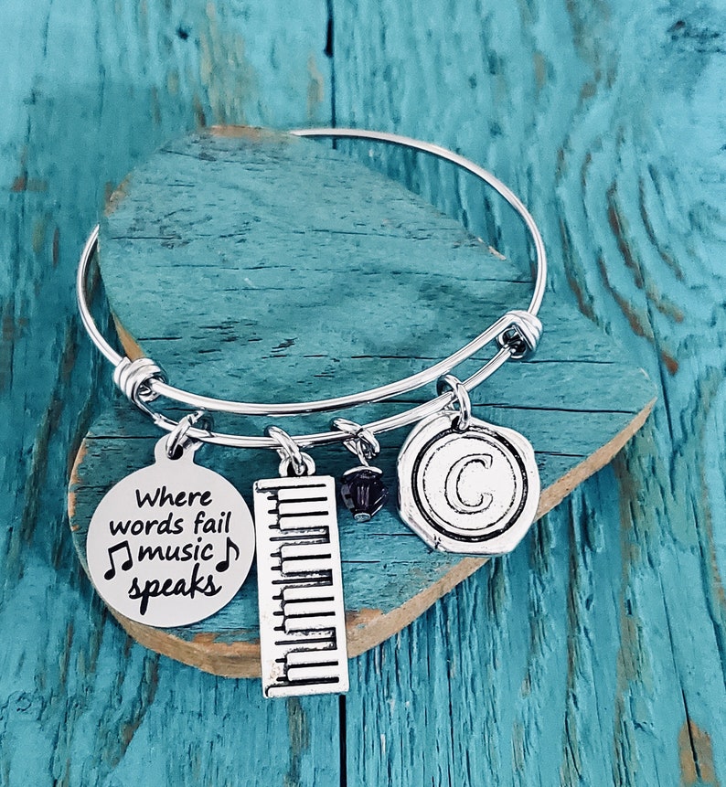 Where Words Fail,music Speaks Piano, Silver Bracelet, Piano, Keyboard ...