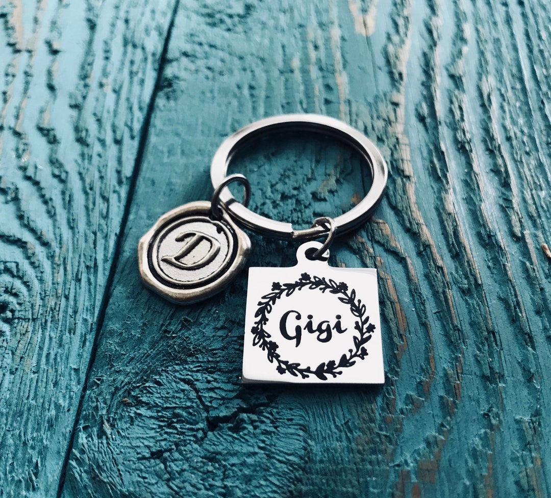 Gigi, Silver Jewelry, Silver Keychain, Silver Keyring, Gigi Gift, Gigi ...