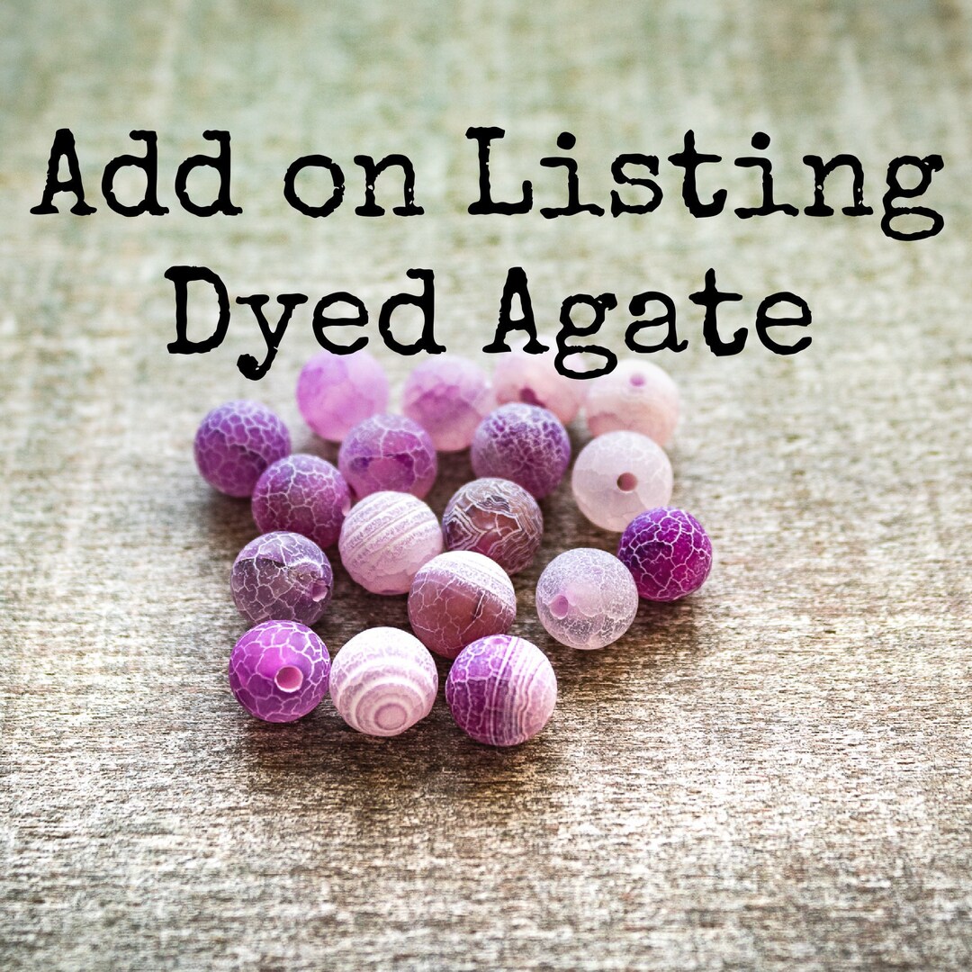 ADD-ON CHARM, Agate, Crackled Matte, Round Beads, Dyed Agate, Agate ...