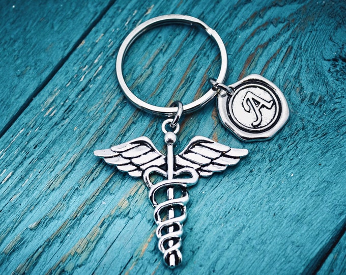 SALE, Caduceus, Silver Keychain, Registered Nurse Keychain, RN Gift ...