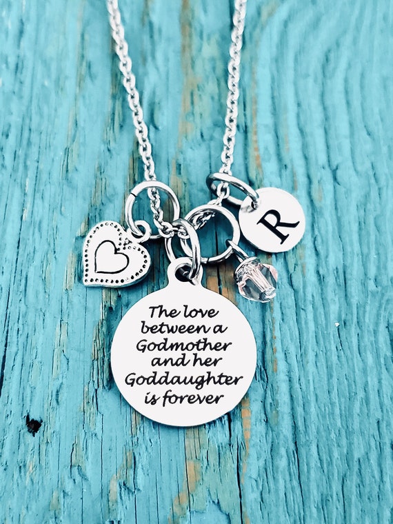 The Love Between A Godmother and Her Goddaughter is Forever Godmother Goddaughter Silver Necklace Charm Necklace Goddaughter Necklace Etsy