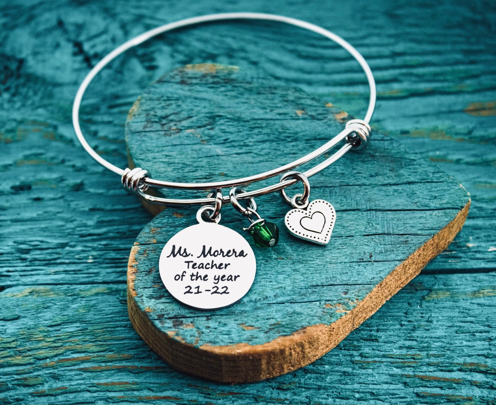 Teacher of the Year, Silver Bracelet, Charm Bracelet, Gift For, Teacher ...