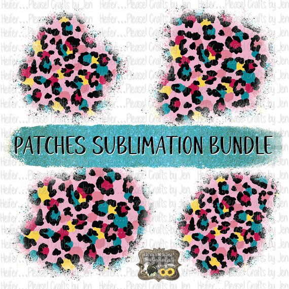 Leopard Pink Patches PNG 4 FILES Sublimation Swatch | Etsy