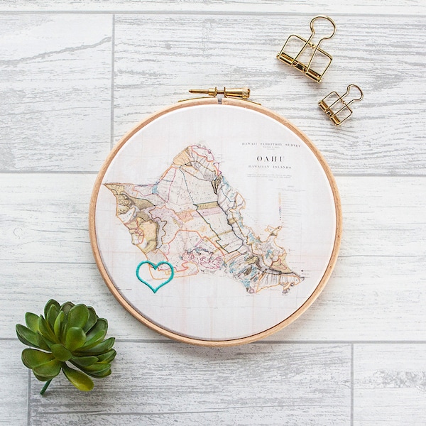 Embroidered Map - Etsy