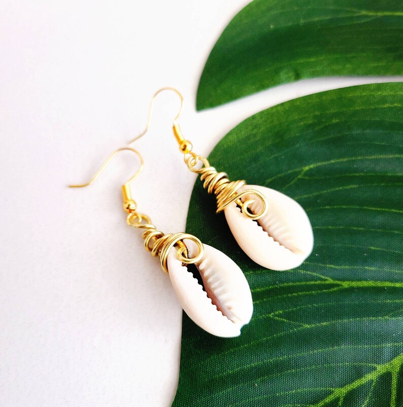 Cowrie Shell Earrings Sea Shell Earrings Sea Shell Earrings - Etsy