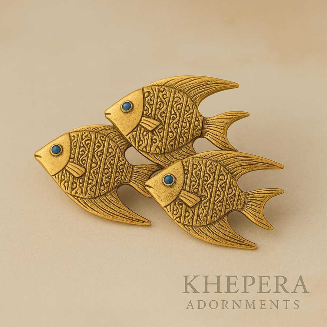 Large Three Fish Brooch, Pin, Orisha Yemaya Water Spiritual Symbol ...