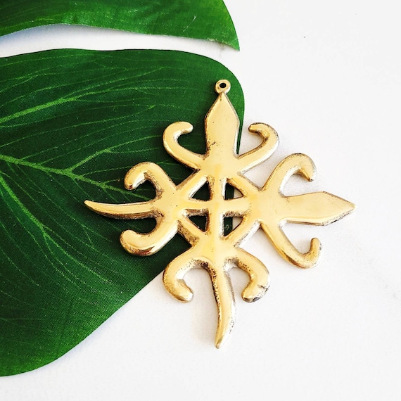 Large Adinkra Symbol Pendant Funtunfunefu Denkyemfunefu - Etsy
