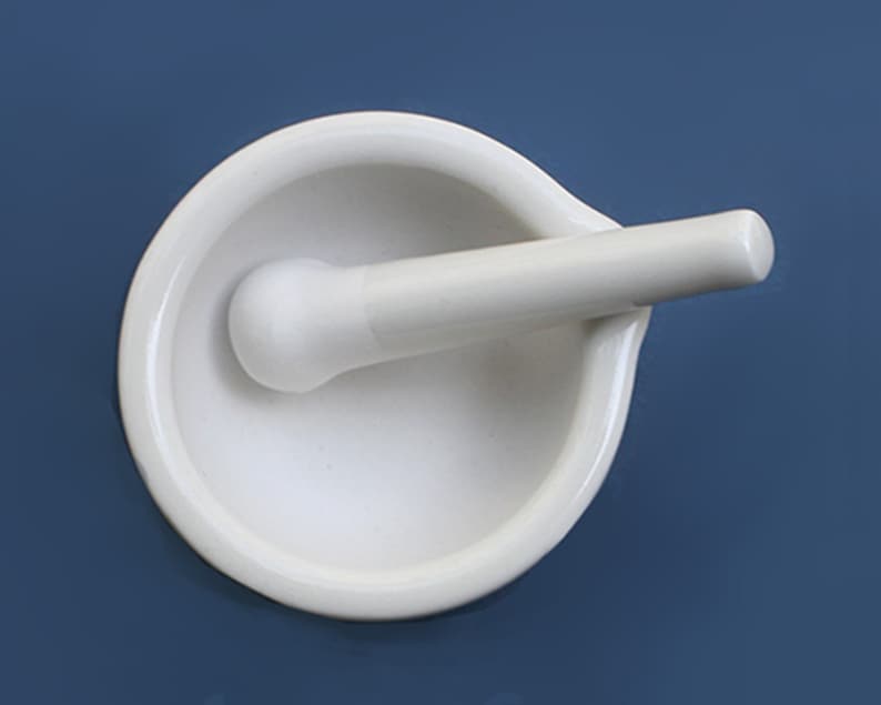 MORTAR and PESTLE SET Porcelain 60mm Grinding Bowl Herb Spice - Paint ...