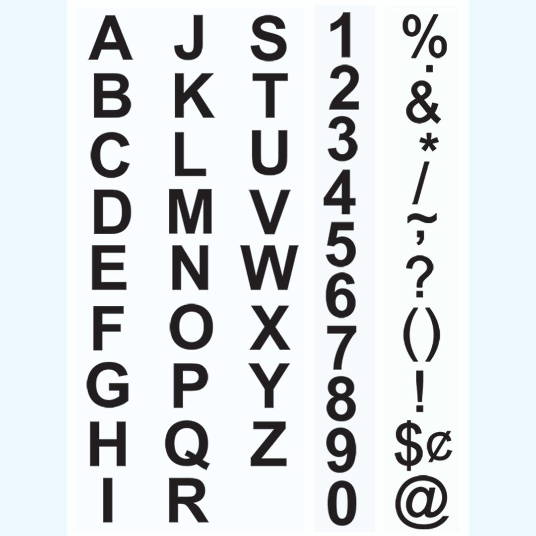 500+ Characters 1" VINYL LETTERS NUMBERS Lettering Label Stickers Black ...