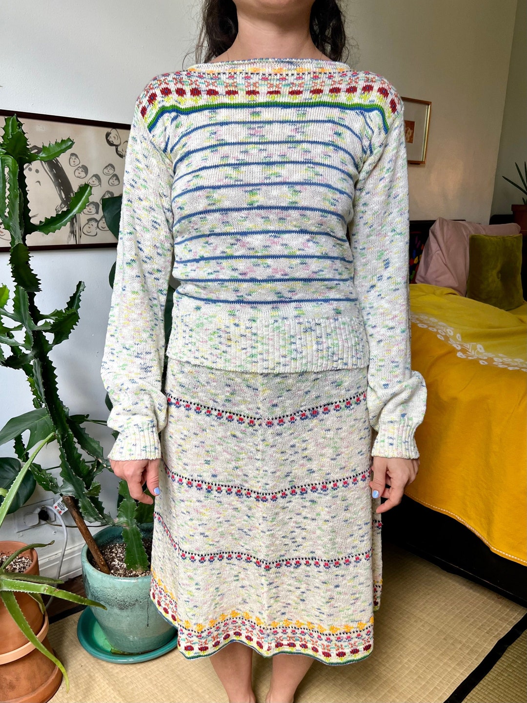 Vintage Helen Sue Knit Sweater and Skirt Set - Etsy