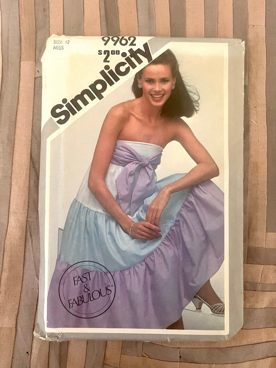 1980s Miss Strapless Tiered Dress Simplicity 9962 - Etsy