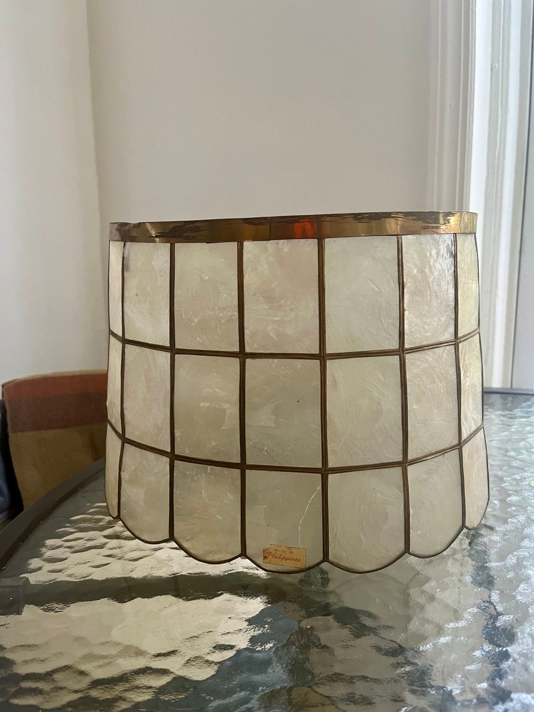 Vintage 60s Capiz Shell Lampshade - Etsy