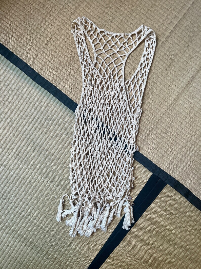 Vintage Crochet Cowrie Shell Fringe Top - Etsy