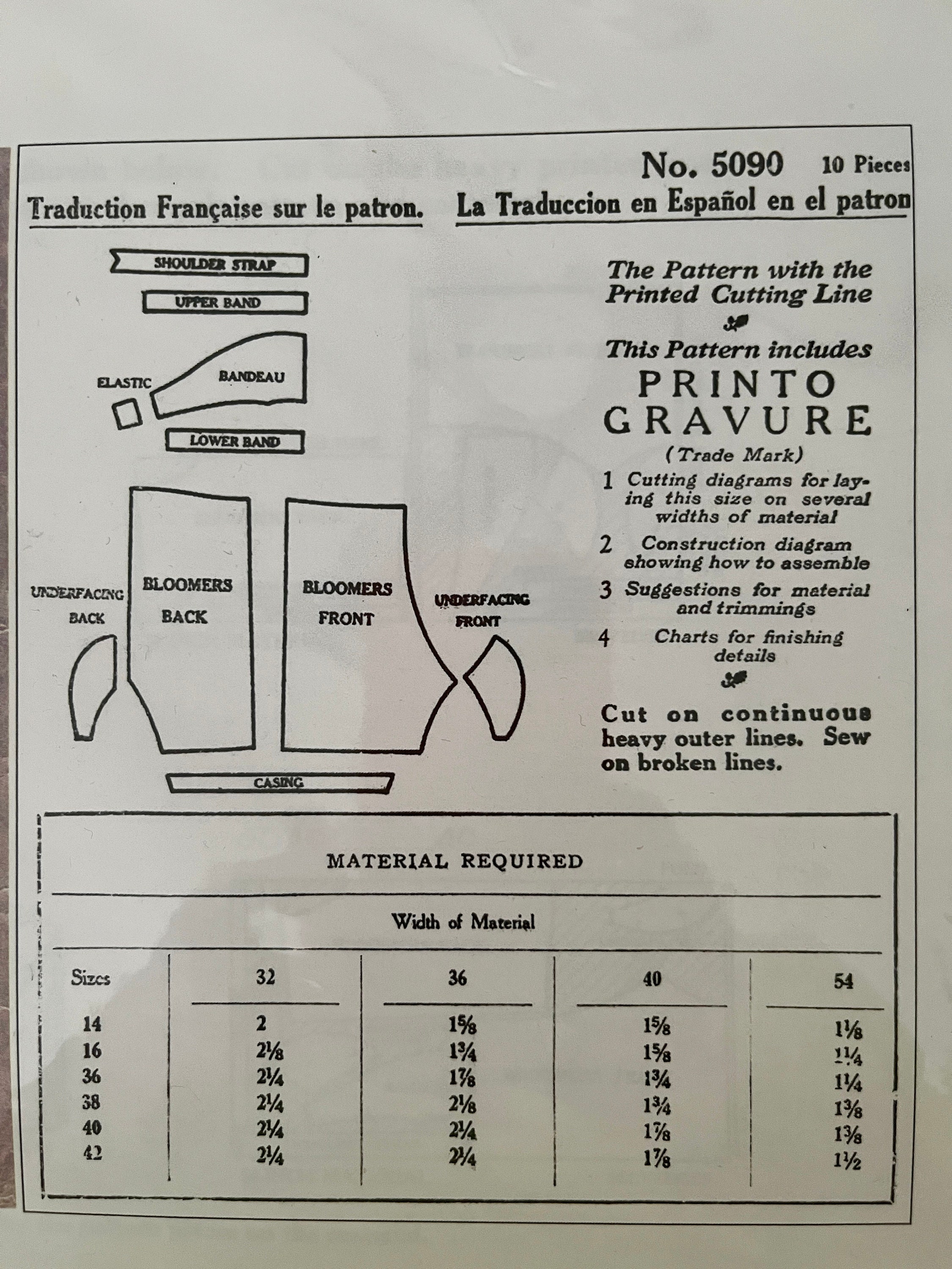 1920s Set of Underwear 5090 Sewing Pattern - Etsy