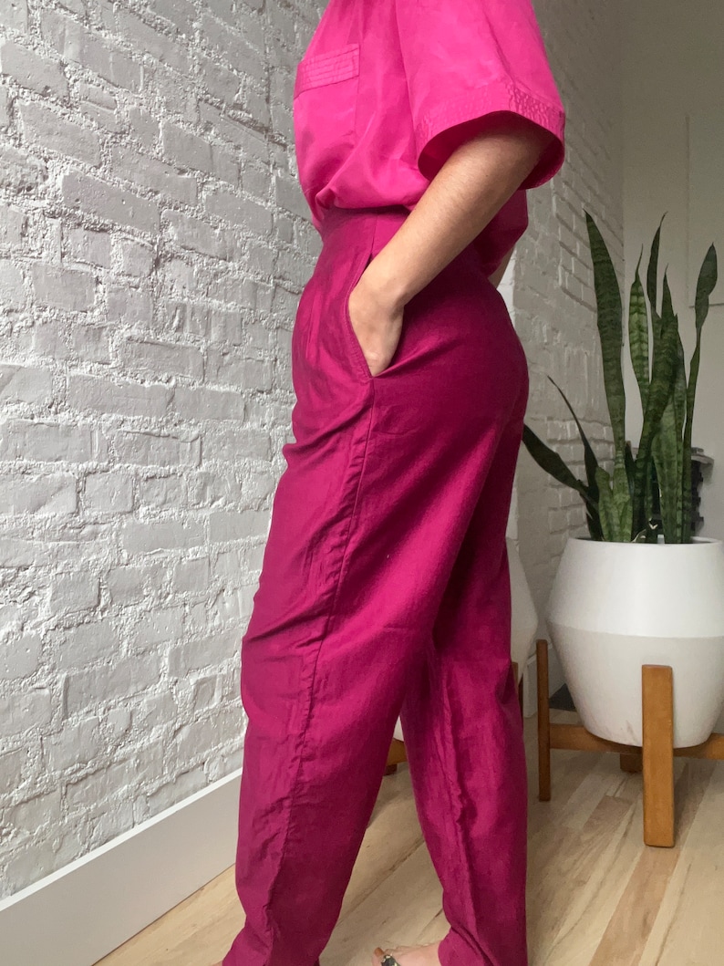 80s Magenta Trousers, Tailored Fit - Etsy