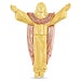 14k Yellow and Rose Gold Jesus Pendant. Religious Pendant. - Etsy