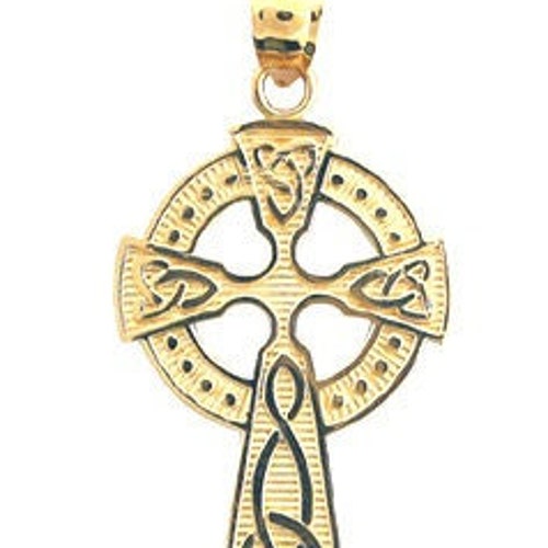 14k Solid Gold Irish Cross Pendant. Celtic Cross Irish - Etsy