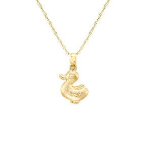 14k Solid Gold Tiny Duck Pendant. Baby Duck on Solid 14k Chain. - Etsy