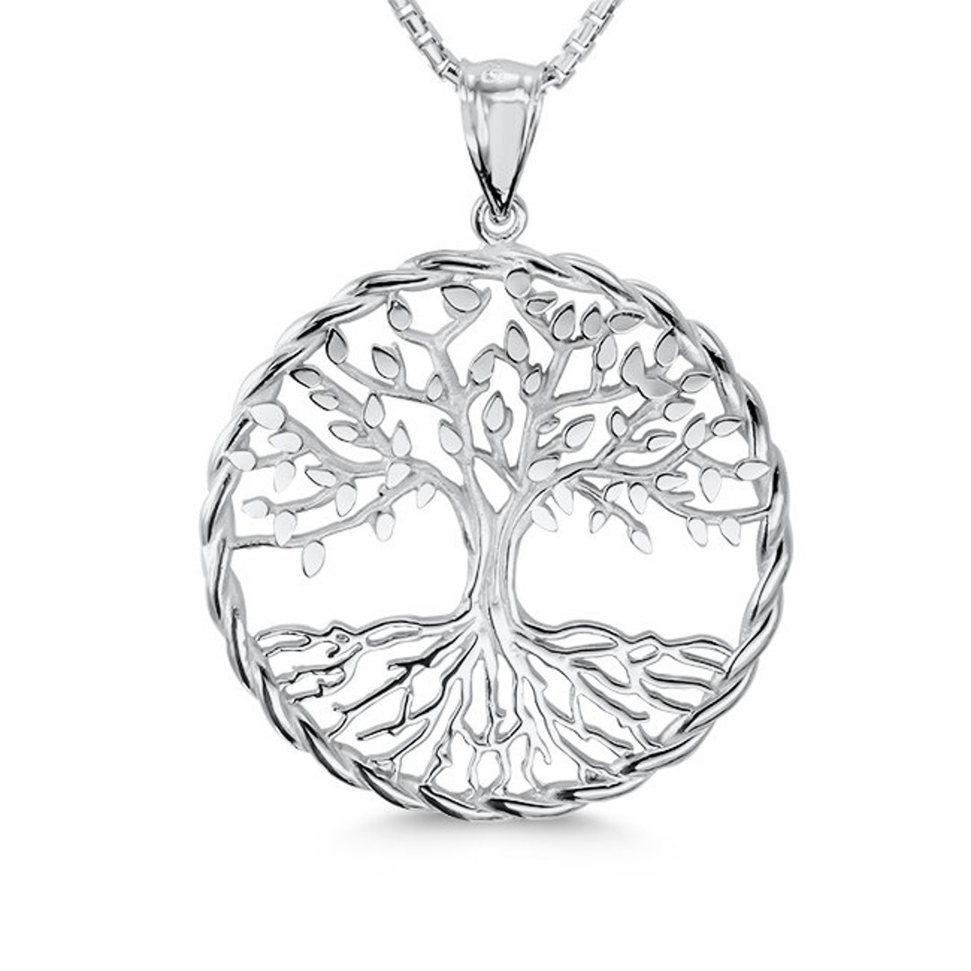 Sterling Silver Tree of Life Pendant on 20" Sterling Silver Chain. - Etsy