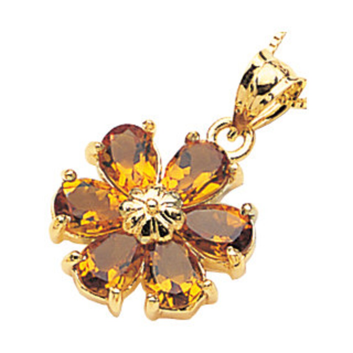 14K Yellow Gold Amethyst Flower Pendant: Floral Jewelry - Etsy