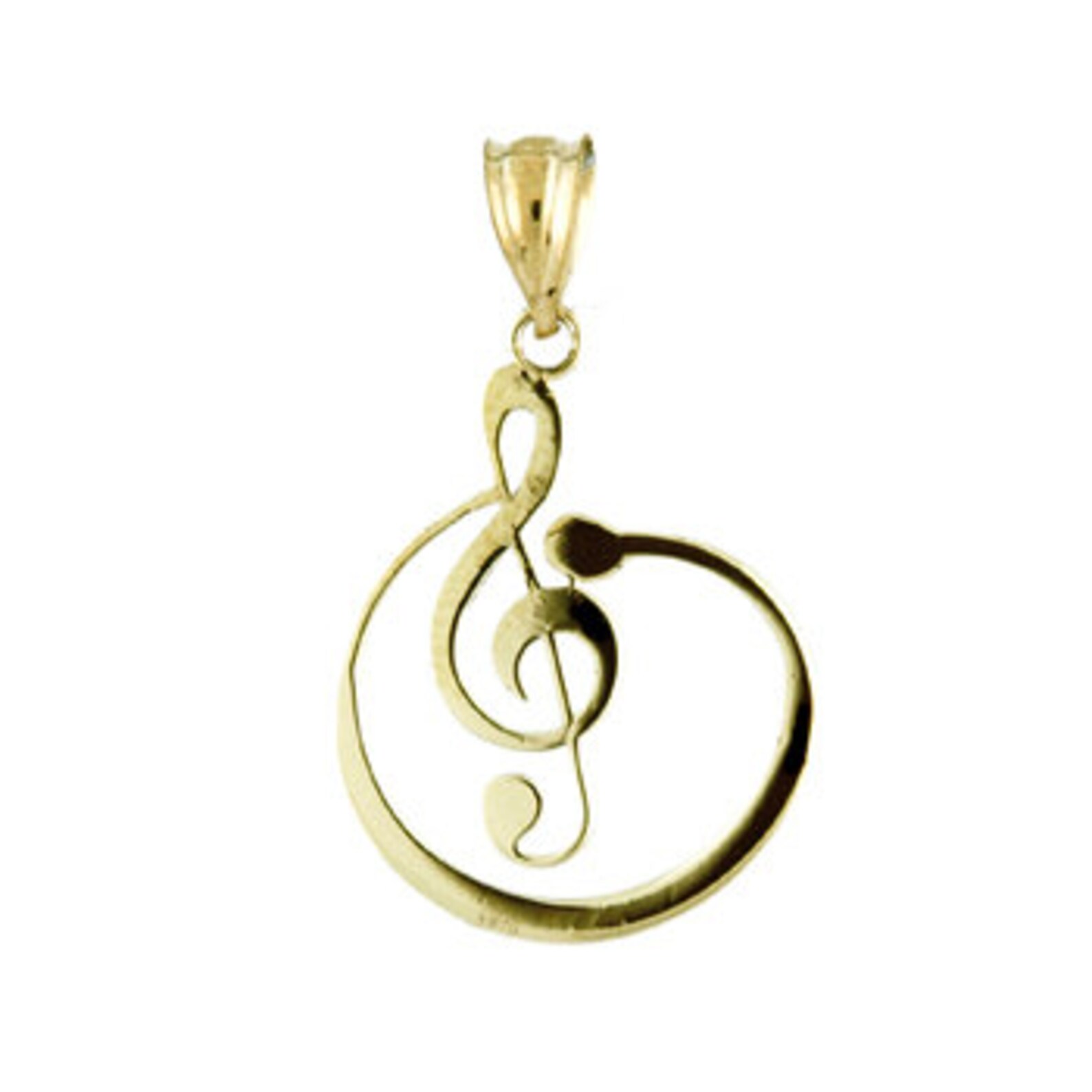 14k Gold Music Note Pendant. Music Note Music - Etsy