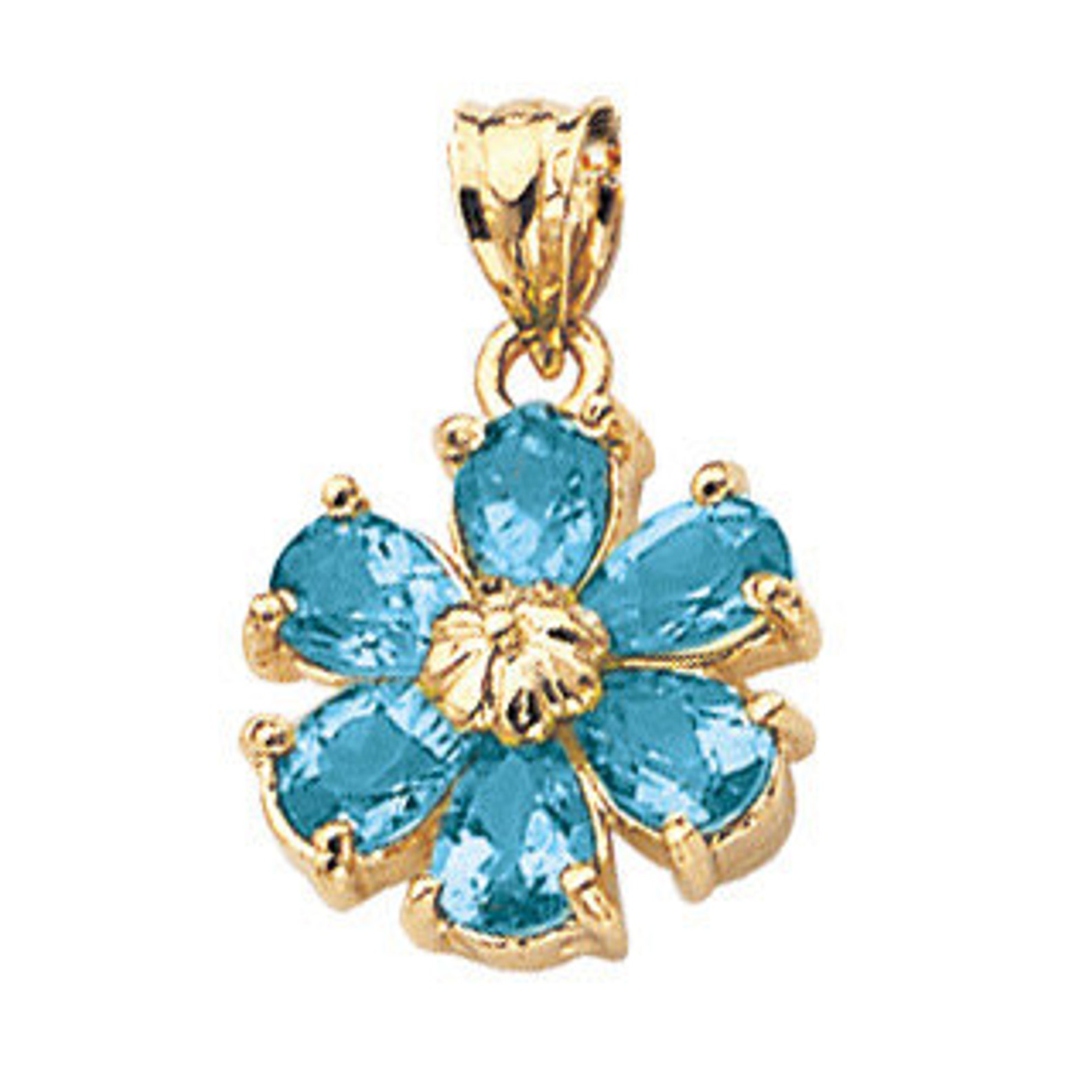 14K Yellow Gold Amethyst Flower Pendant: Floral Jewelry - Etsy