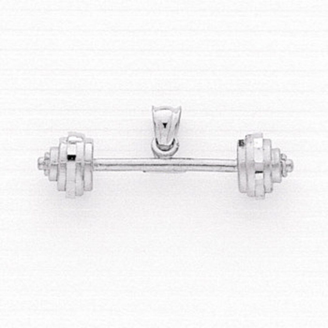 Sterling Silver Barbell Charm. - Etsy