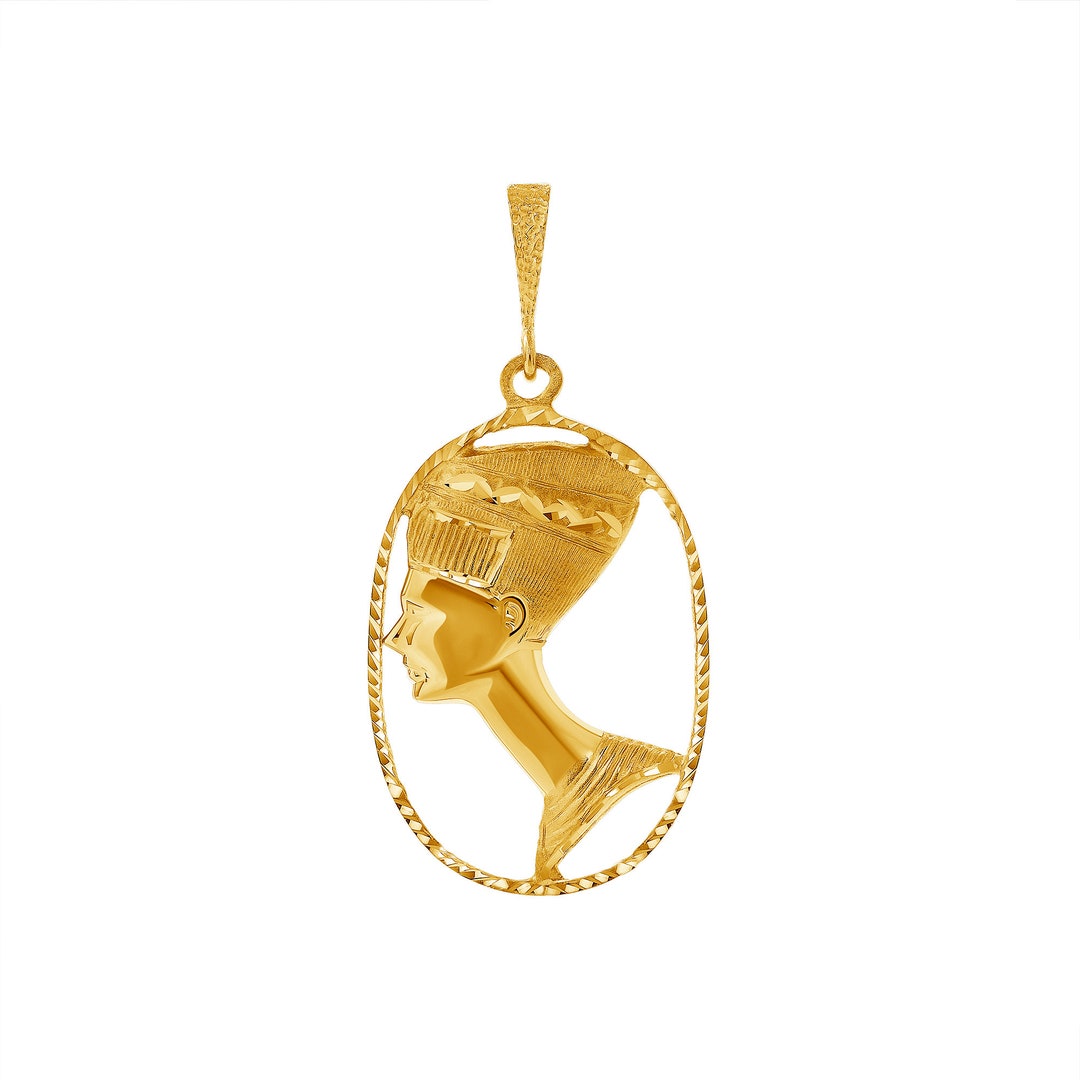 14k Solid Gold Nefertiti Pendant. - Etsy