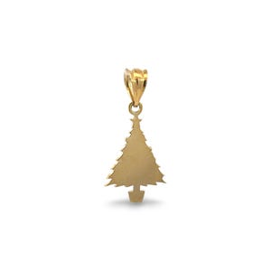 14K Solid Gold Enamel Christmas Tree Pendant: Festive Holiday Charm - Etsy
