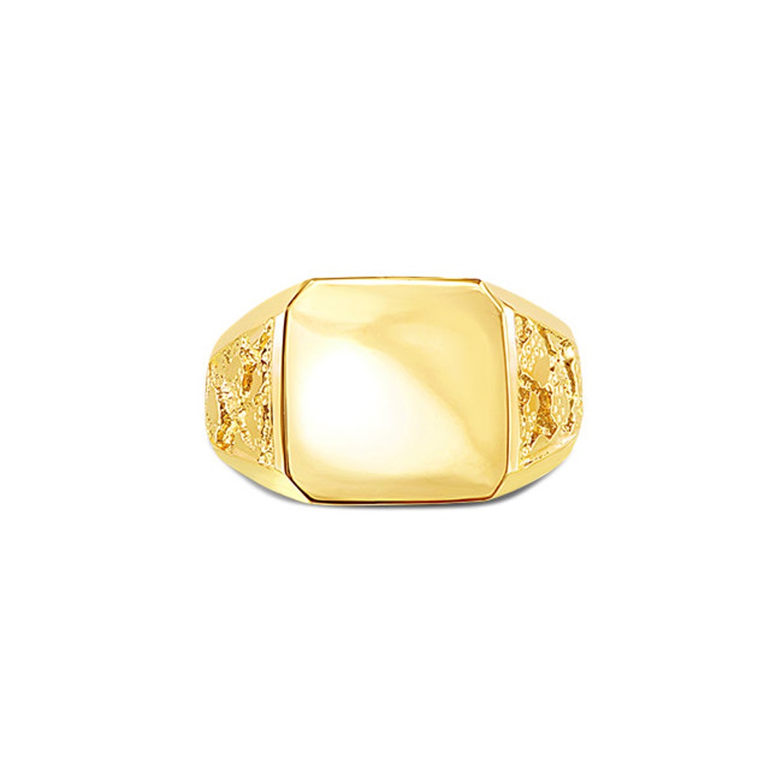 14k Solid Gold Men's Signet Ring. Engravable Men's - Etsy