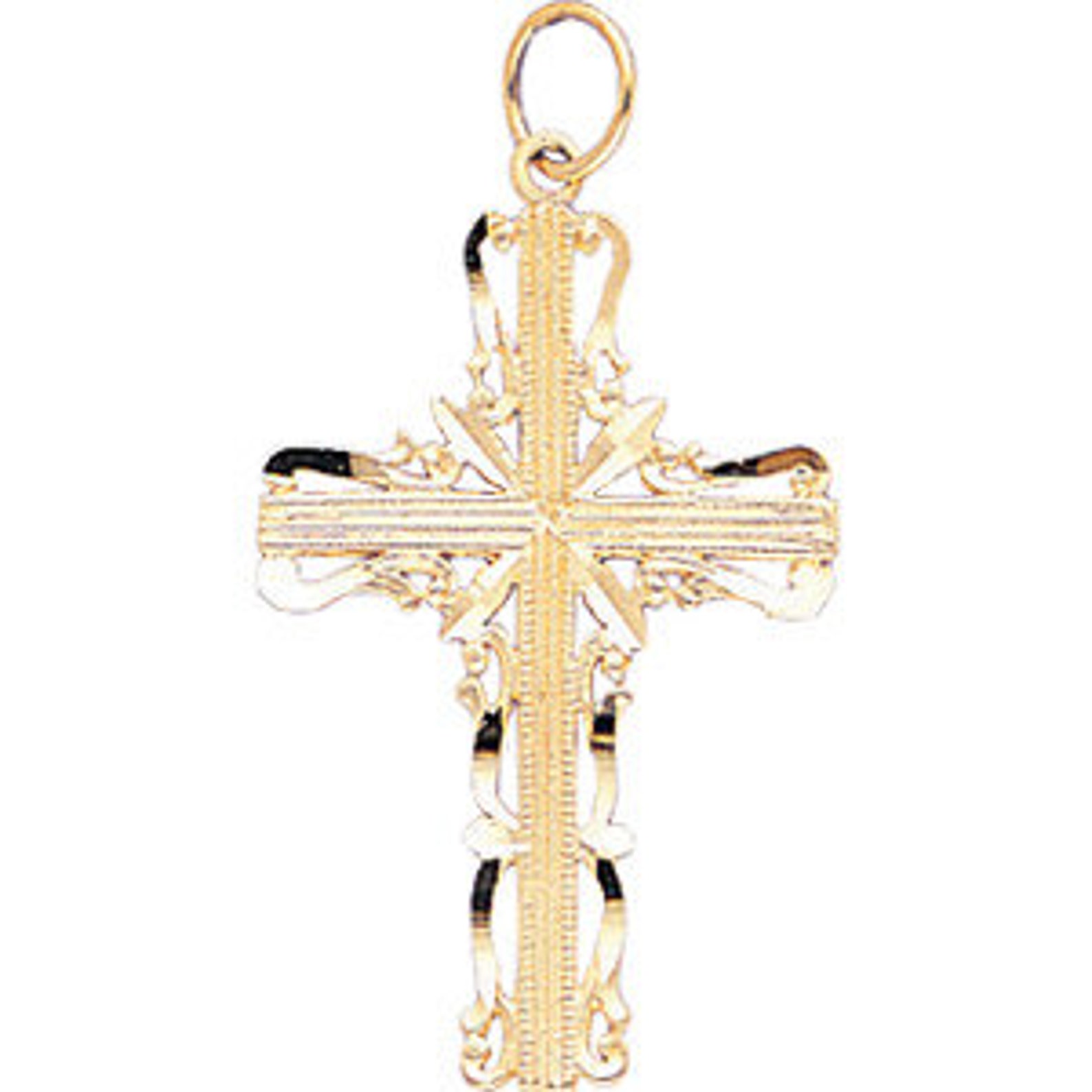 14k Solid Gold Cross Pendant. Filigree Cross Pendant. - Etsy