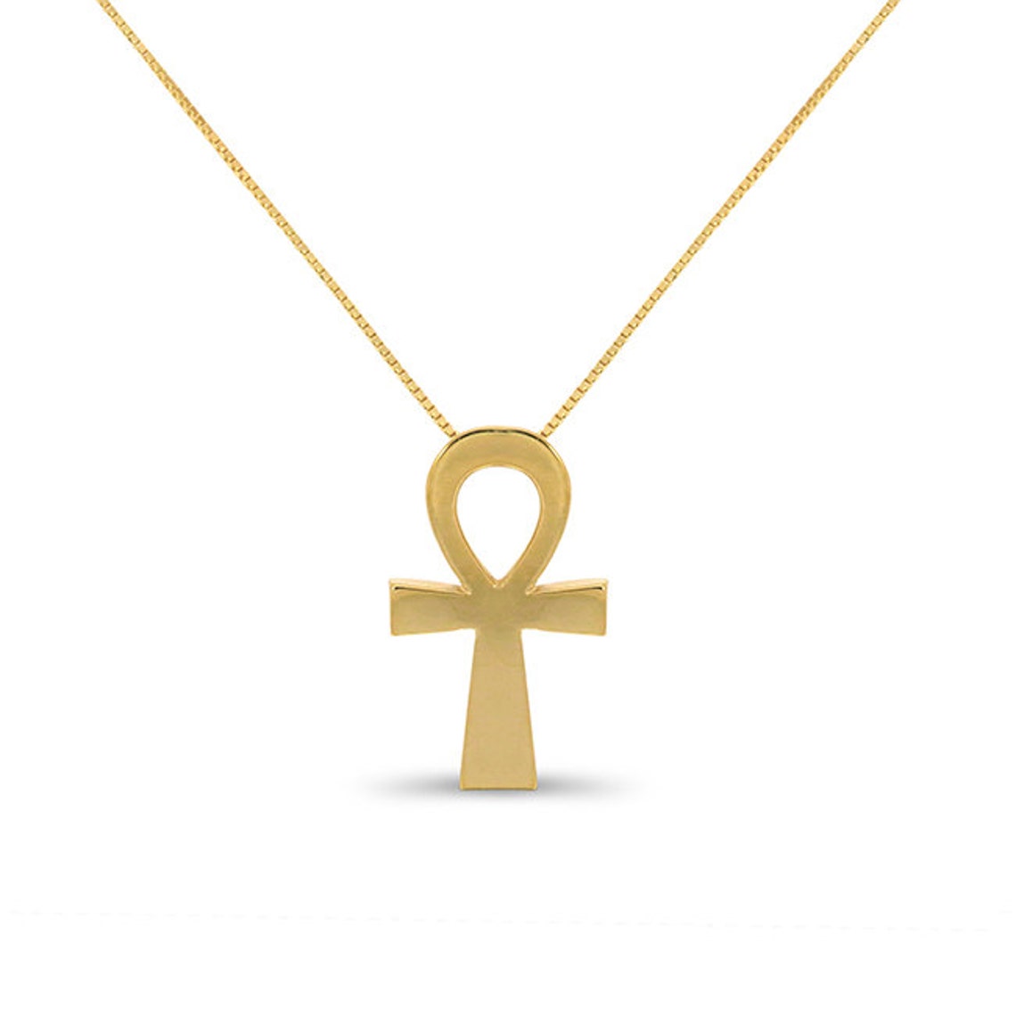 14k Solid Gold Ankh Pendant on an 18 14k Gold Chain. | Etsy