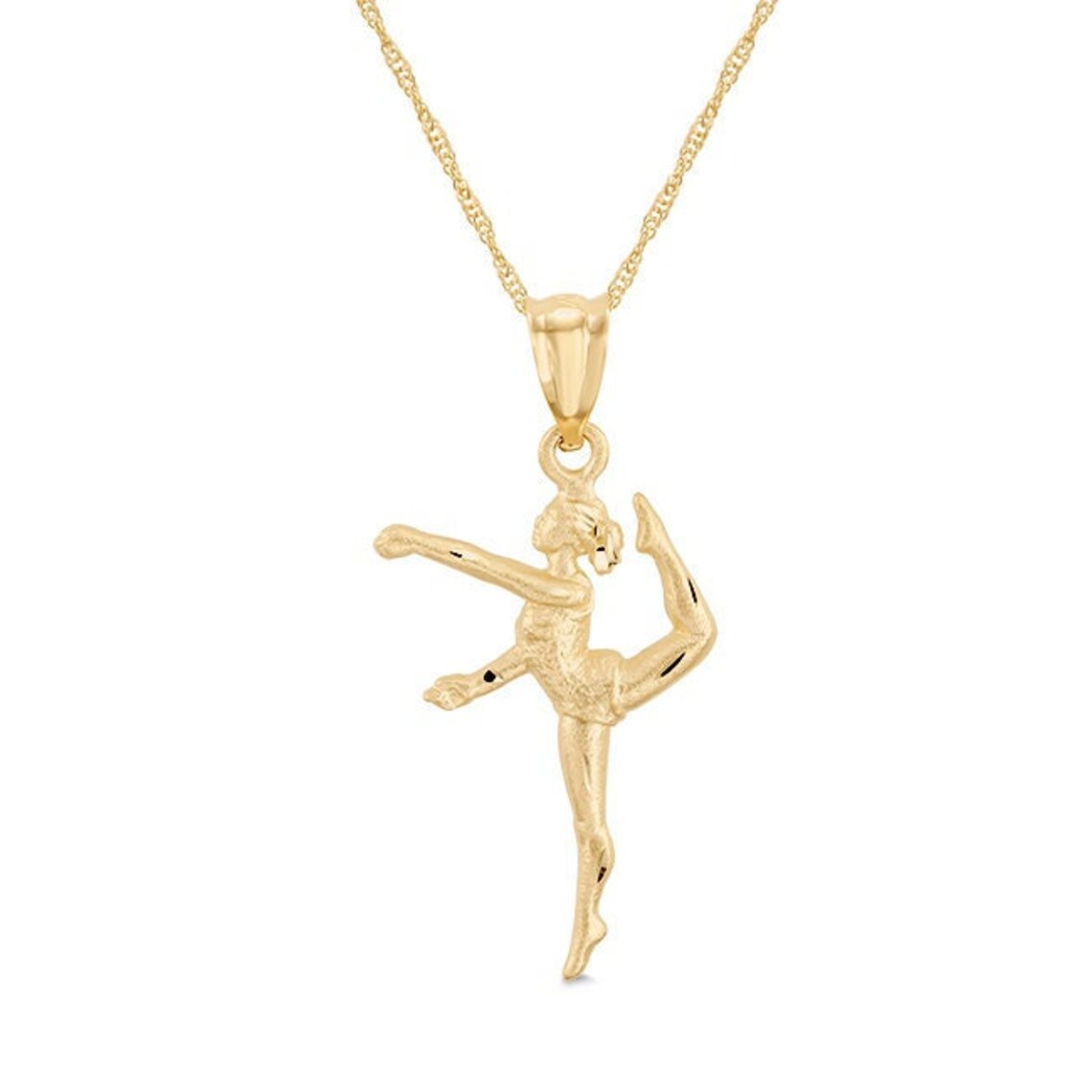 14k Solid Gold Dancer Pendant on Solid Gold 18 Chain. - Etsy