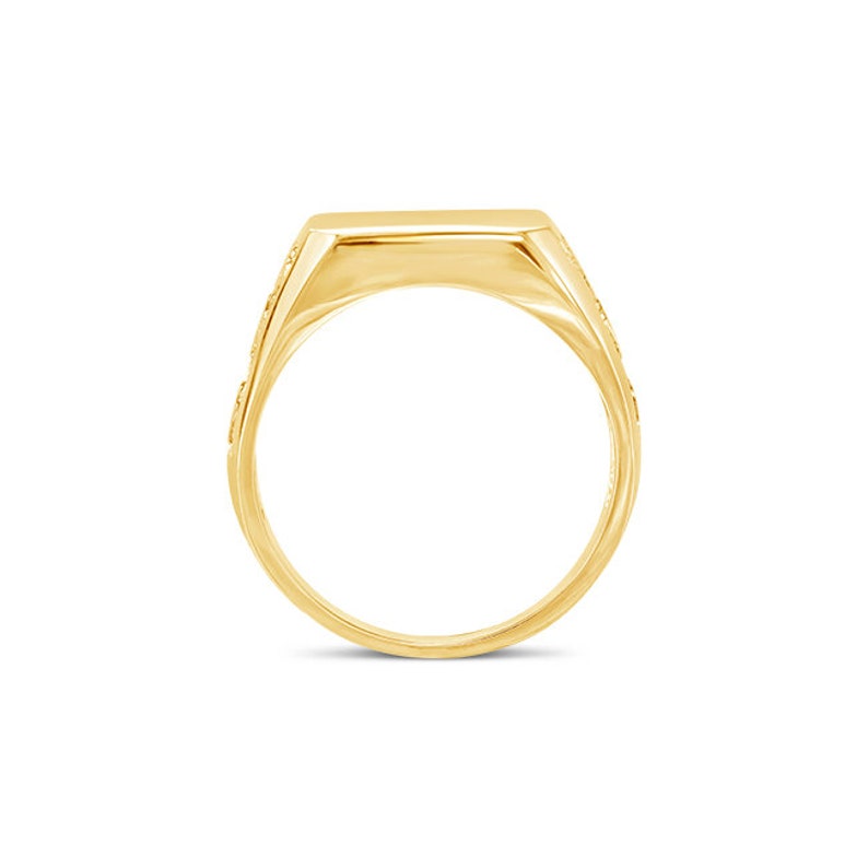 14k Solid Gold Men's Signet Ring. Engravable Men's - Etsy