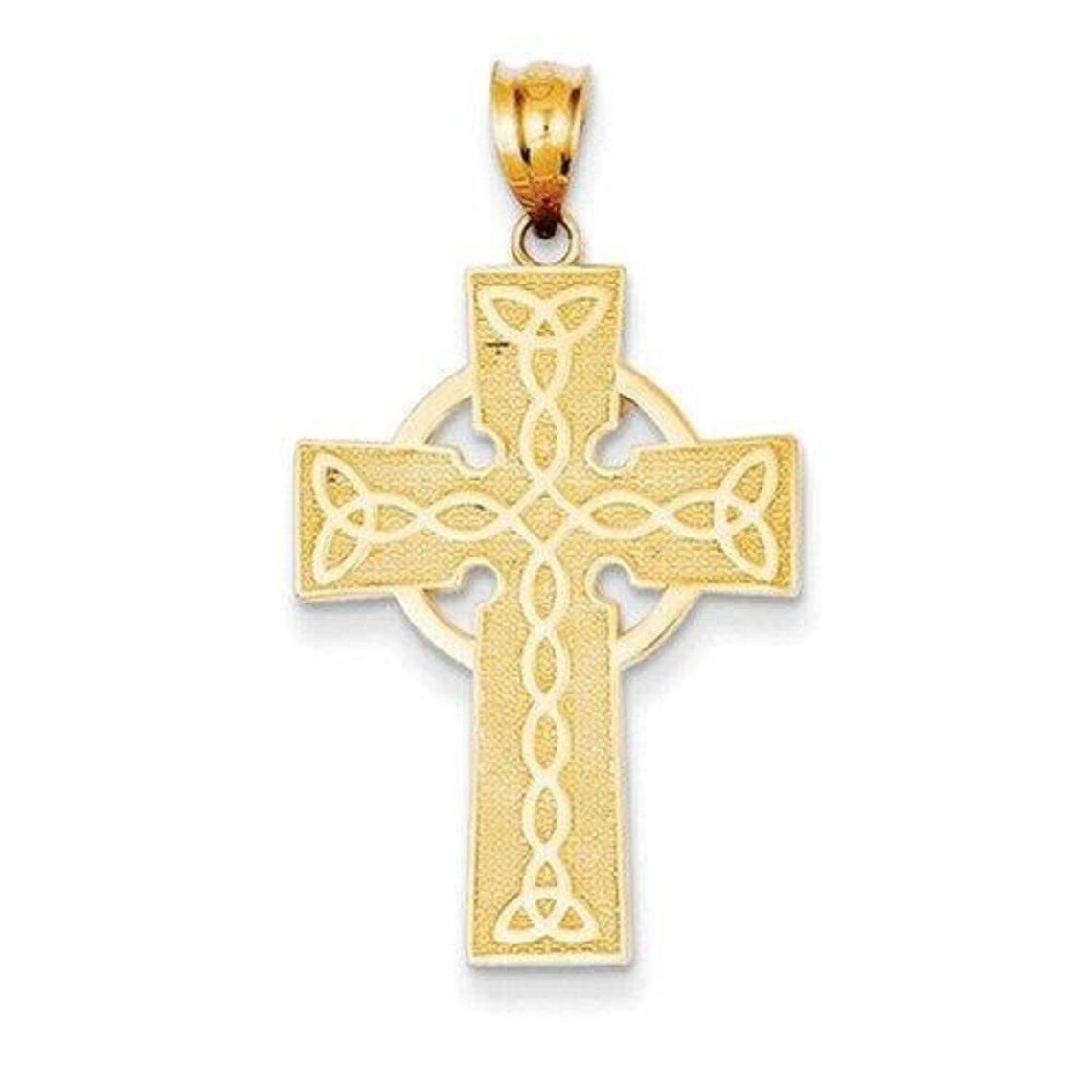 14k Solid Gold Irish Cross Pendant: Celtic Knot Jewelry - Etsy