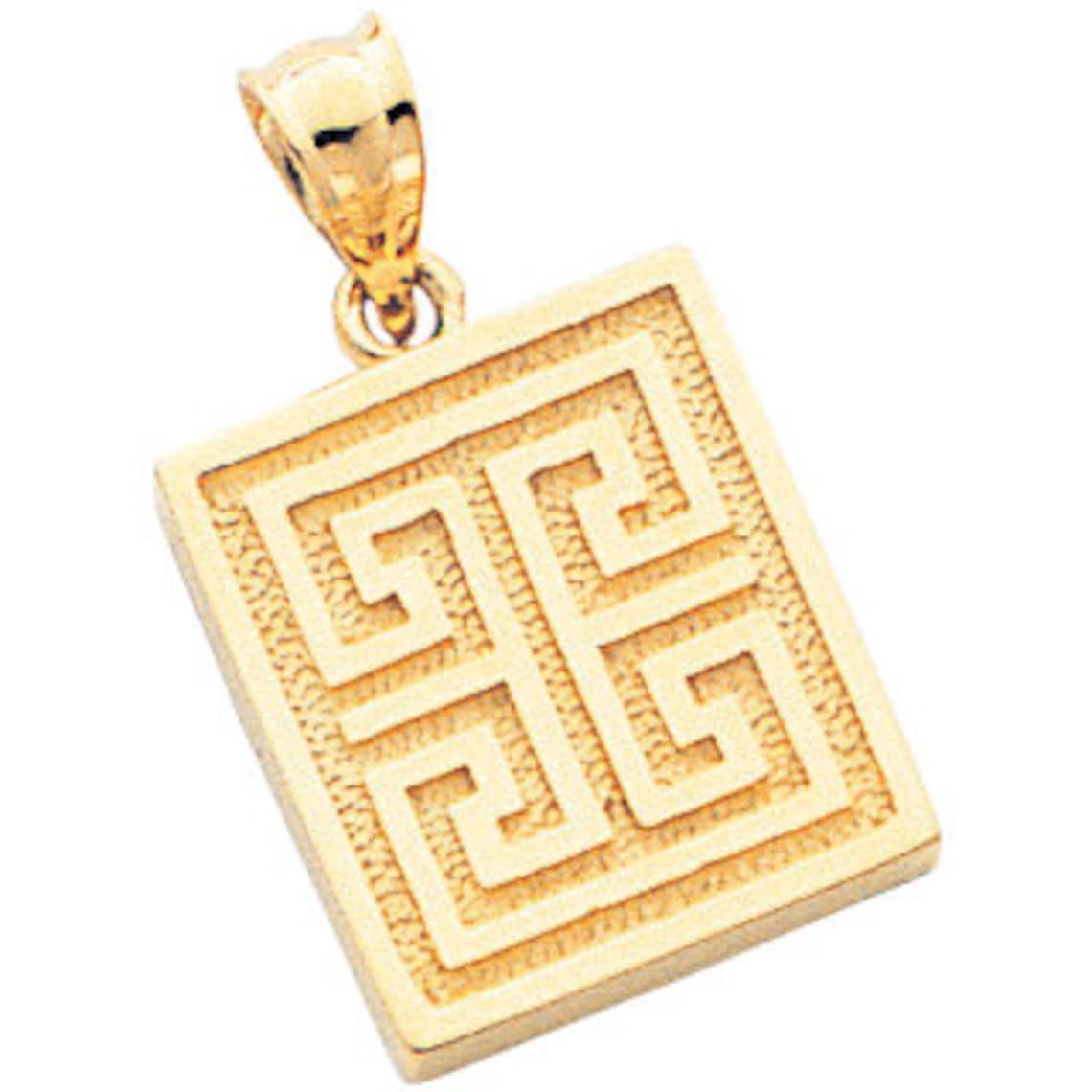14k Yellow Gold Greek Key Pendant Greek Key Greek Key - Etsy