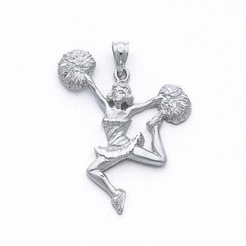 Sterling Silver Cheerleader Pendant. - Etsy