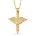 14k Solid Gold Medical Pendant on 18" Solid Gold Chain. Medical Jewelry ...