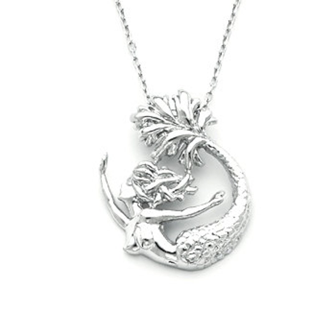Silver Mermaid, Mermaid Slide, Mermaid Pendant, Sterling Silver Mermaid ...
