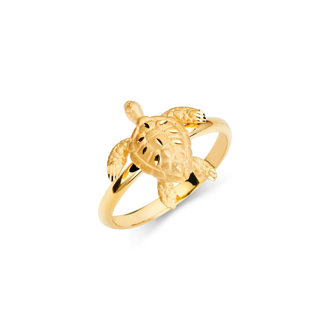 14K Gold Turtle Ring, Turtle Ring, Nautical, Under the Sea, Ocean ...