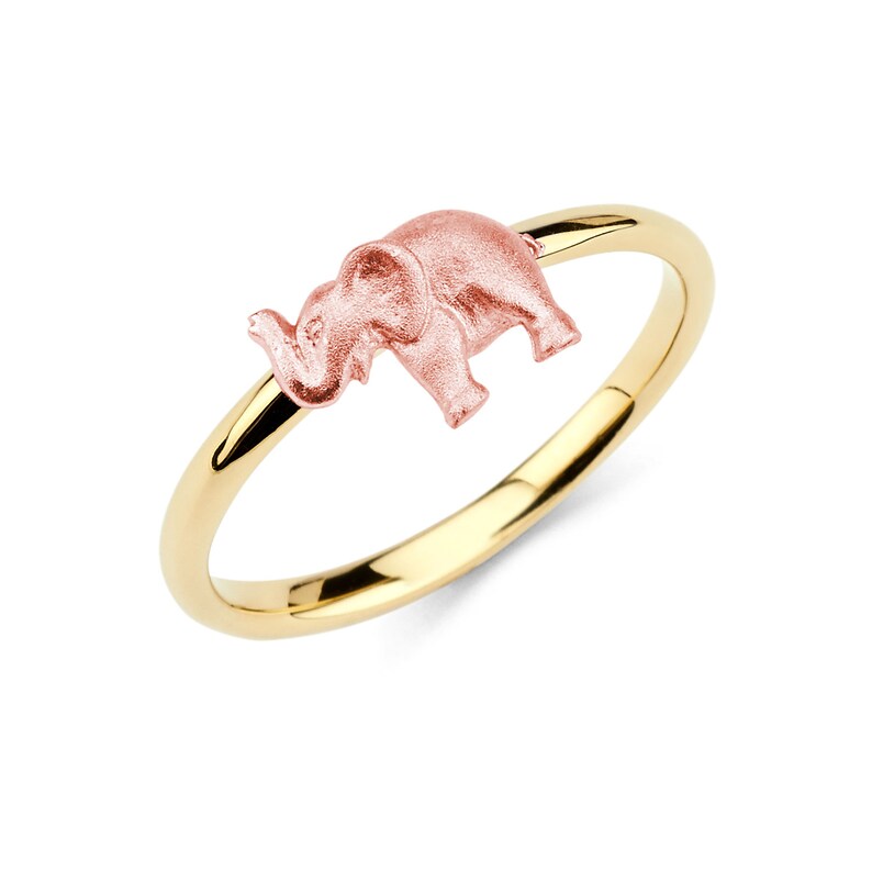 14K Two-tone Elephant Ring Elephant Ring Elephant Jewelry - Etsy
