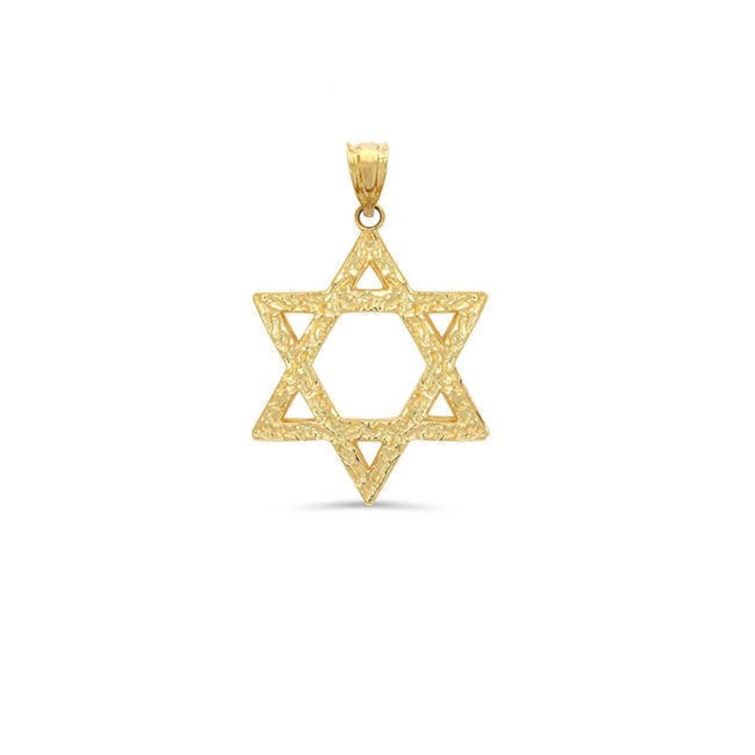 14k Solid Gold Star of David Pendant - Religious Pendant. - Etsy