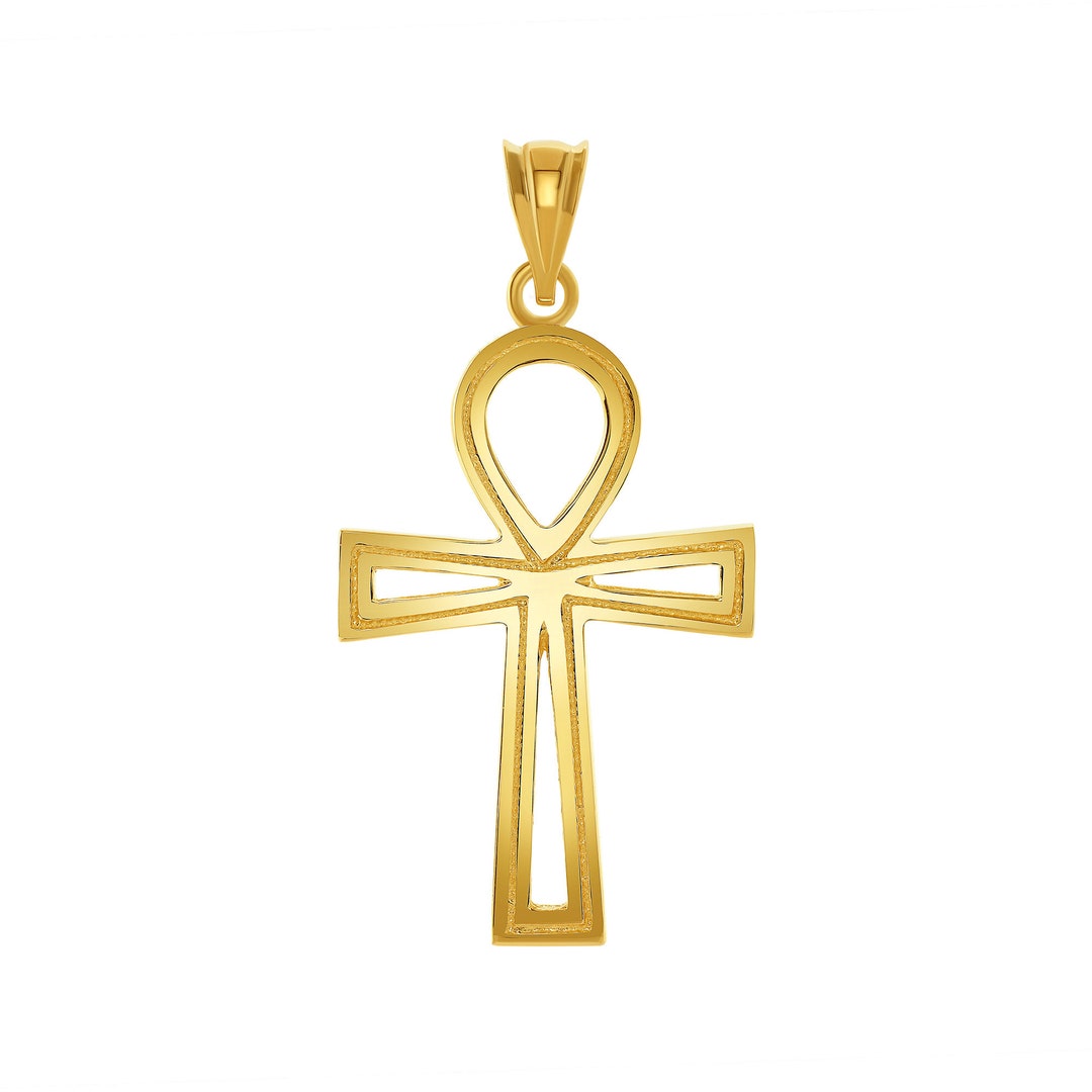 14k Solid Gold Ankh Pendant. - Etsy