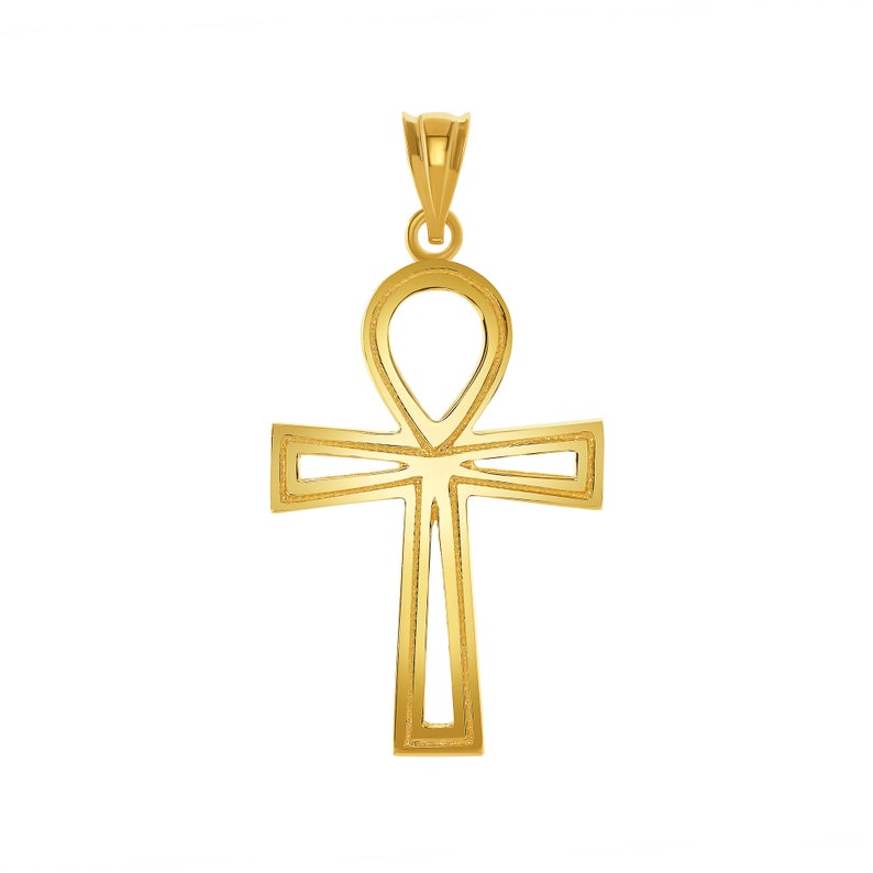 14k Solid Gold Ankh Pendant. - Etsy